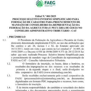 Aberto processo seletivo interno simplificado para formação de cadastro ...